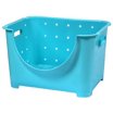 Basicwise "Stackable Plastic Storage Container, Blue Stacking Bins ...