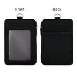 "GOGO Slim PU Leather ID Badge Holder with Zip, Card Wallet Case, 20 ...