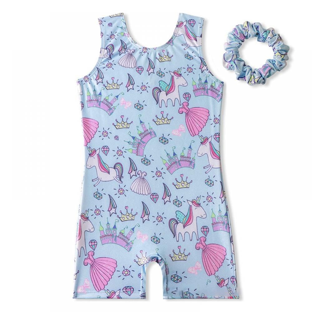 Toddler Little Girls Sleeveless Gymnastics Leotards with Hairband, Big ...