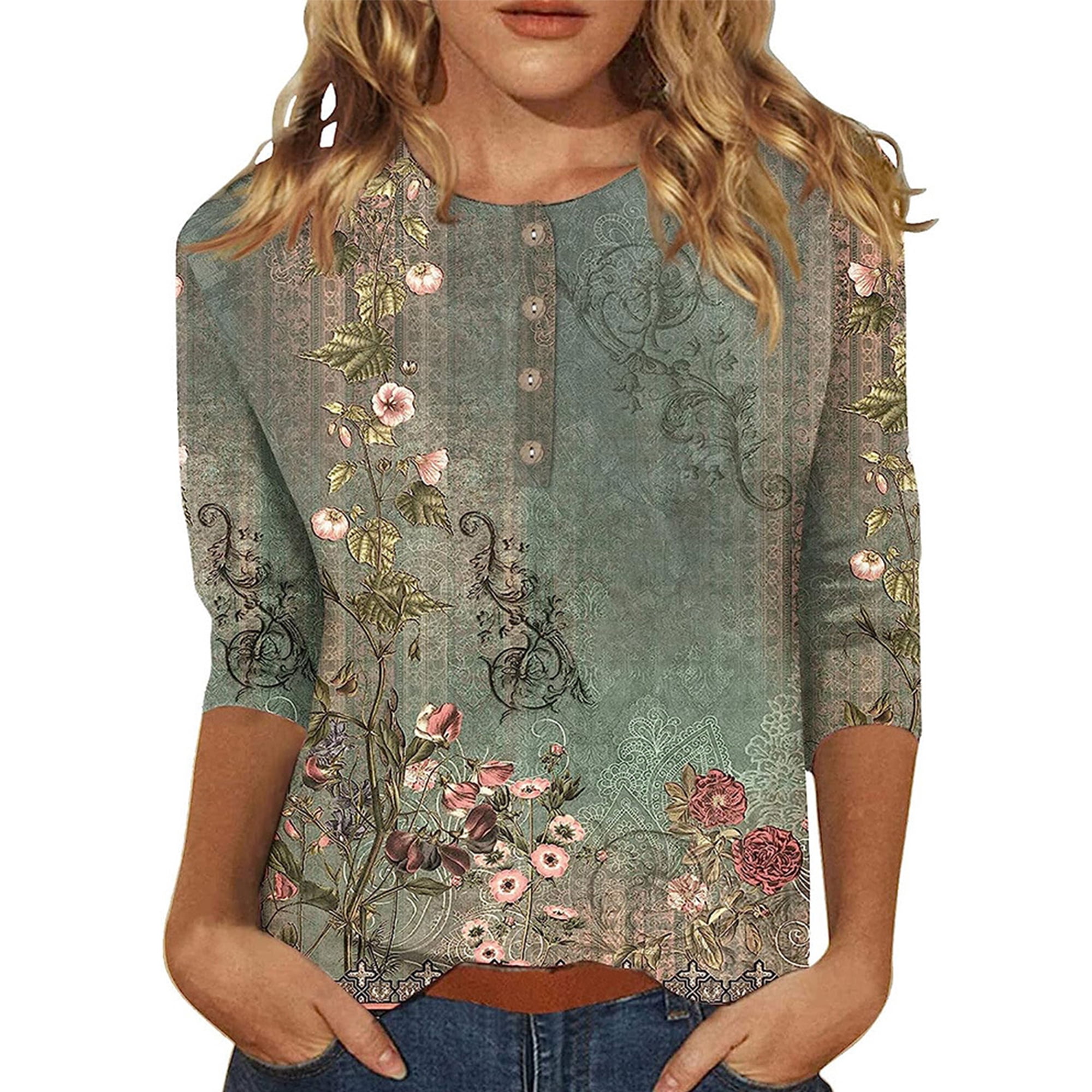 Click here for Sexy Dance Ladies Tops Crew Neck Tee 3/4 Sleeve T... prices