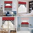 Black Ripple Swag Curtain Valance for Windows, Black Striped Simple ...