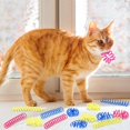 60 Pieces Thin Colorful Springs Cat Spiral Interactive Toys Kitten Cat ...