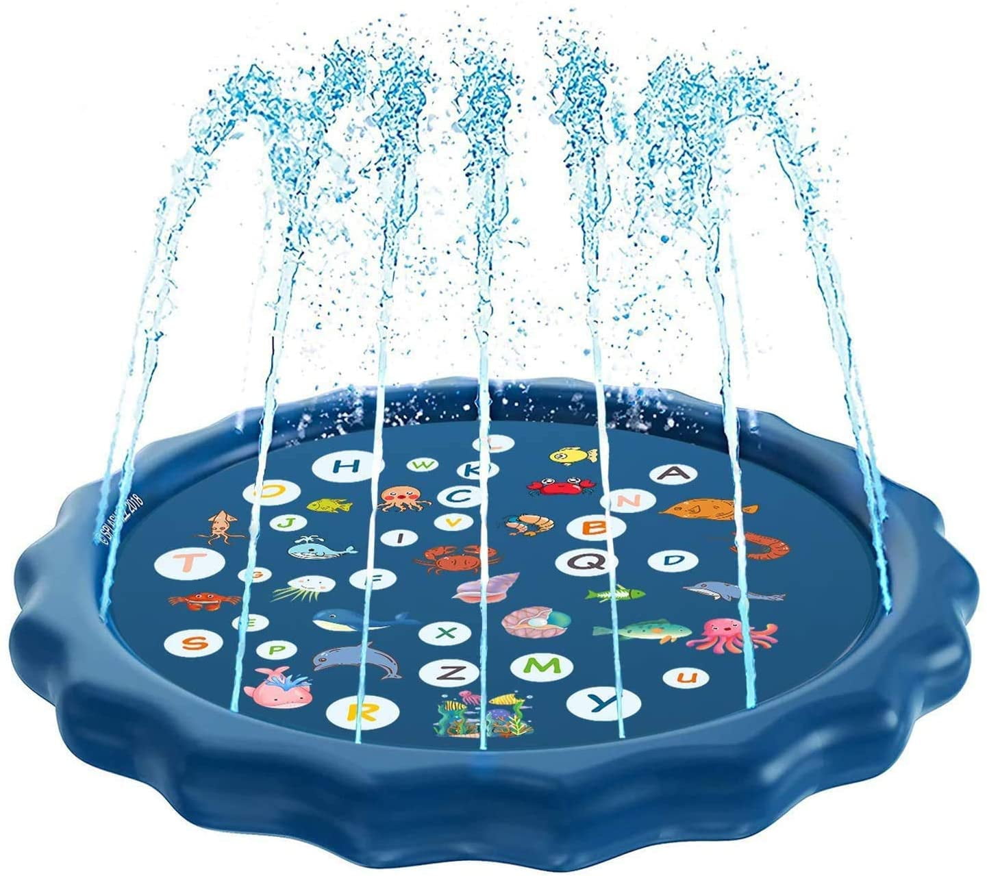 Clover Swimming Pool Inflatable Water Fun Toys Pad, 68" Sprinkle Splash ...