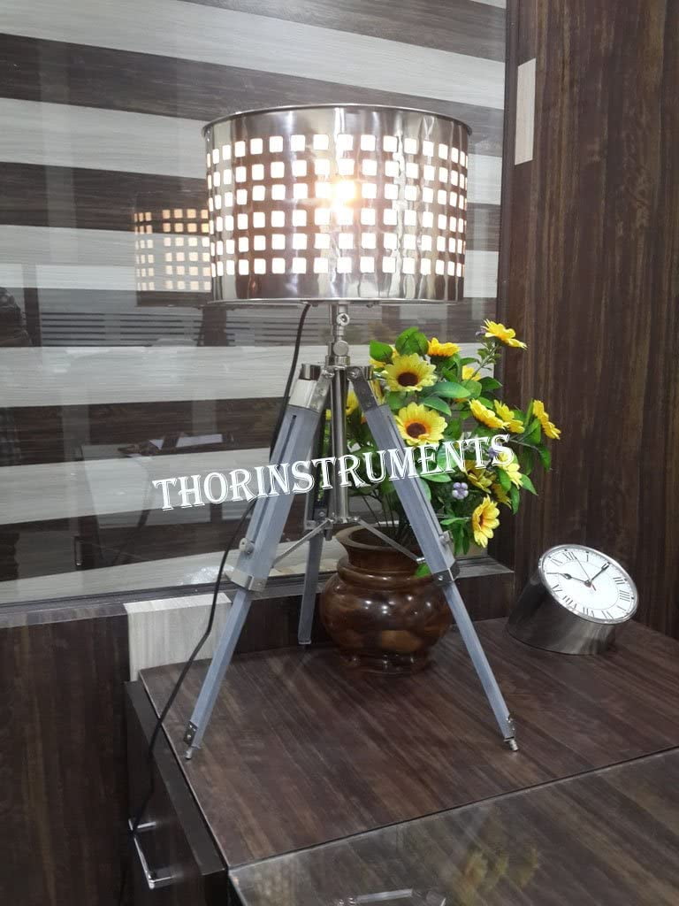 Modern Tripod grey Wood Desk Table Lamp W/Shade Home Decor - Walmart.com