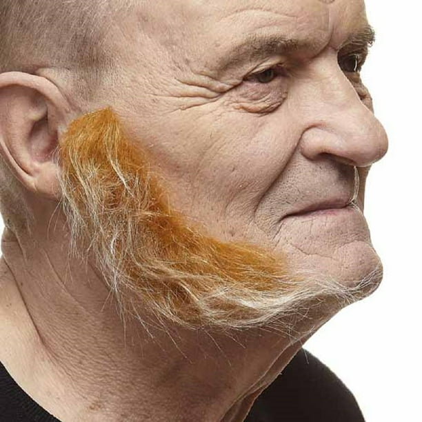 Sideburns Fake Mutton Chops Strawberry/White Red Self Adhesive Facial ...