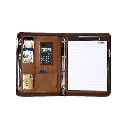 NETSENG Portable A4 Binder Folder Leather Manager Padfolio Office ...