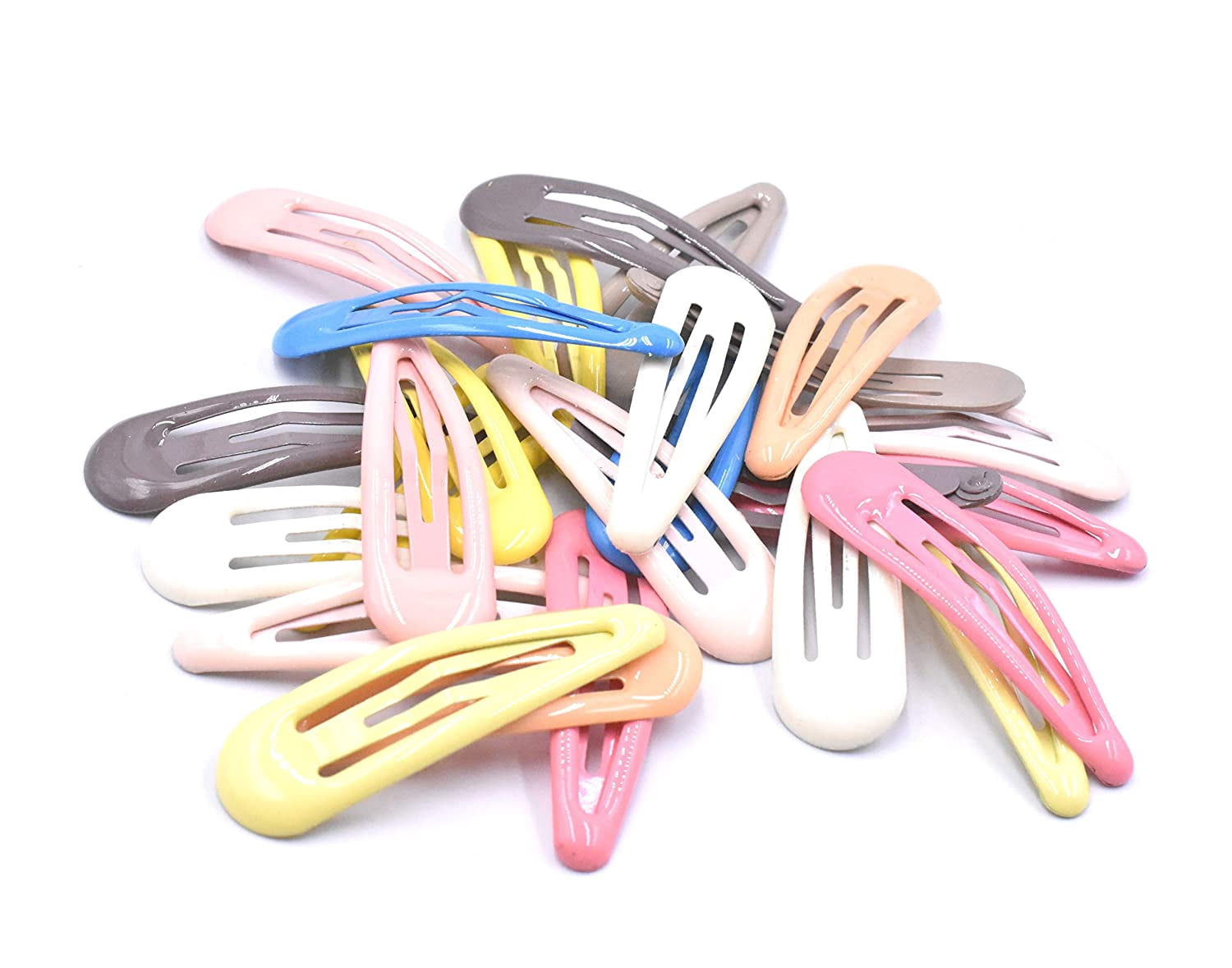 25pcs Assorted Color Glossy Snap Prong Clips Non-Slip Hair Clips ...