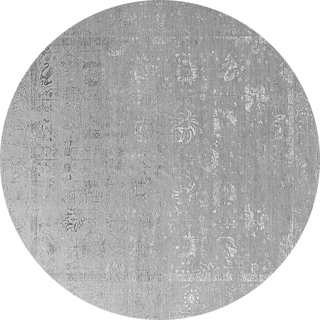Ahgly Company Indoor Round Oriental Gray Industrial Area Rugs, 5' Round ...