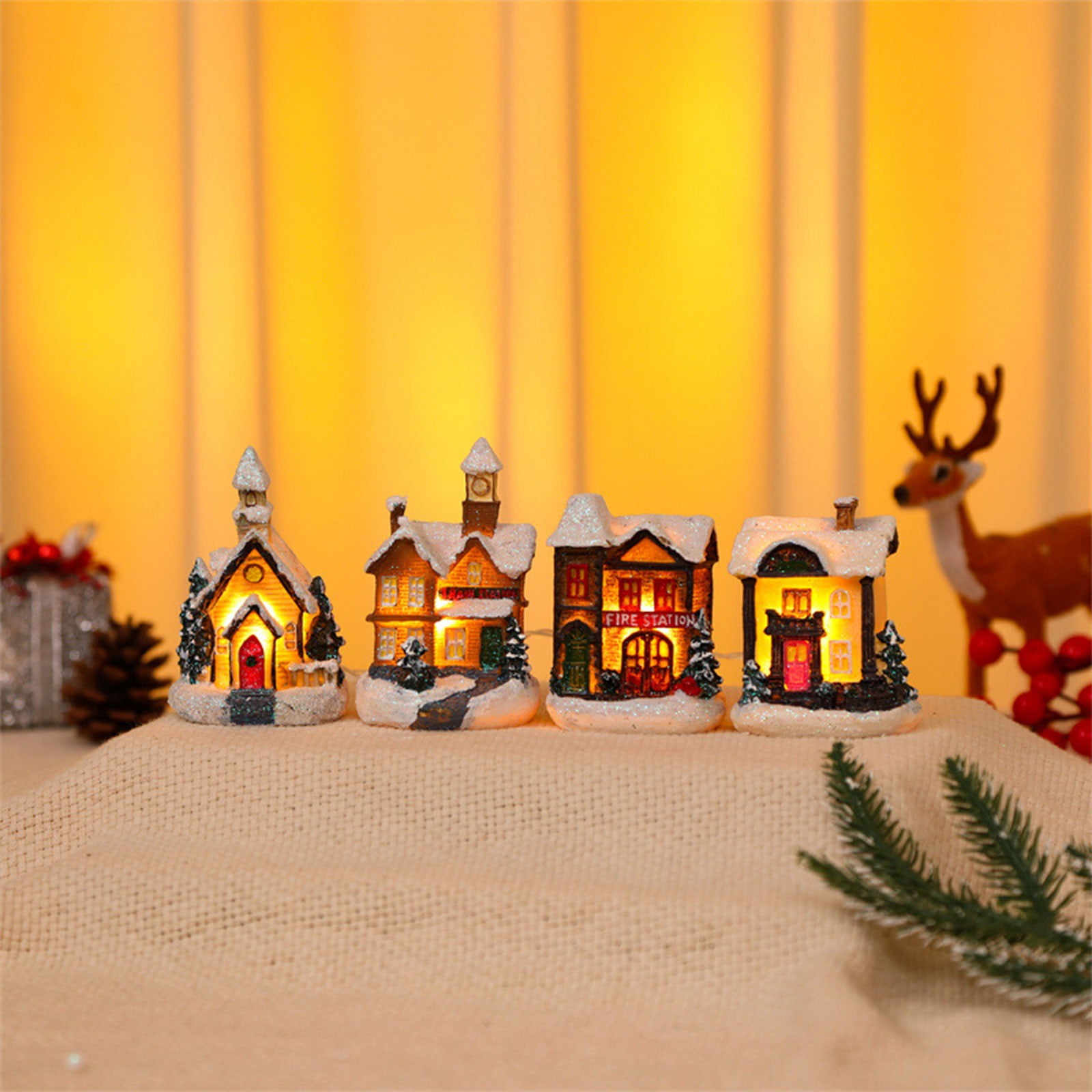 Click here for Safeglitz Christmas Village Figurines Set With Led... prices