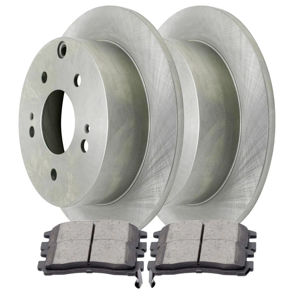 AutoShack Rear Brake Rotors and Ceramic Pads Kit Driver and Passenger ...