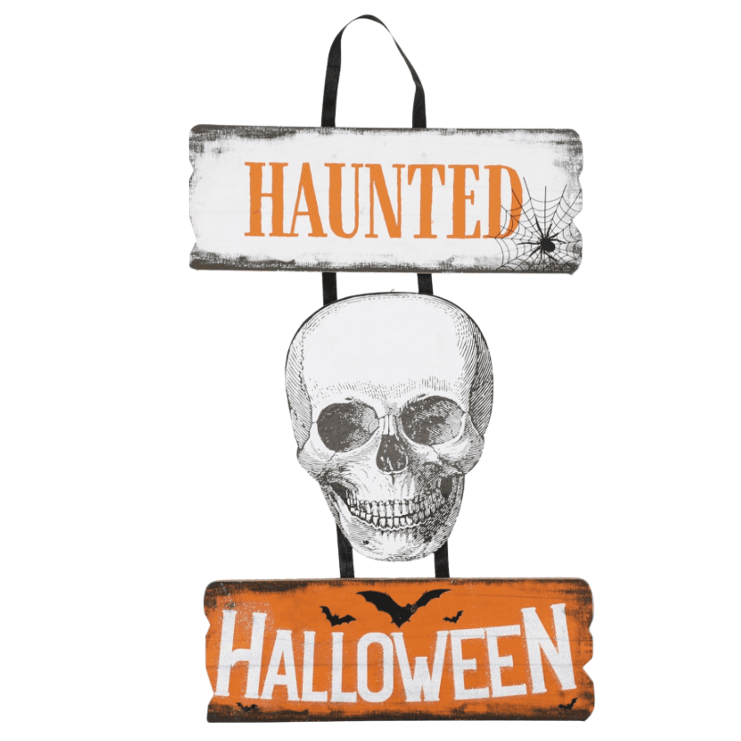 Halloween Wall Sign, Spooky Skull Wooden Hanging Decor for Home Front ...