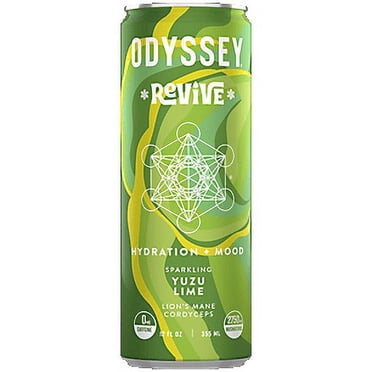 Odyssey Elixir Energy and Focus Sparkling Mushroom Drink, 222mg Cherry ...
