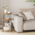 3 Tier Round Side Table With Storage Basket Multifunctional Sofa Corner ...