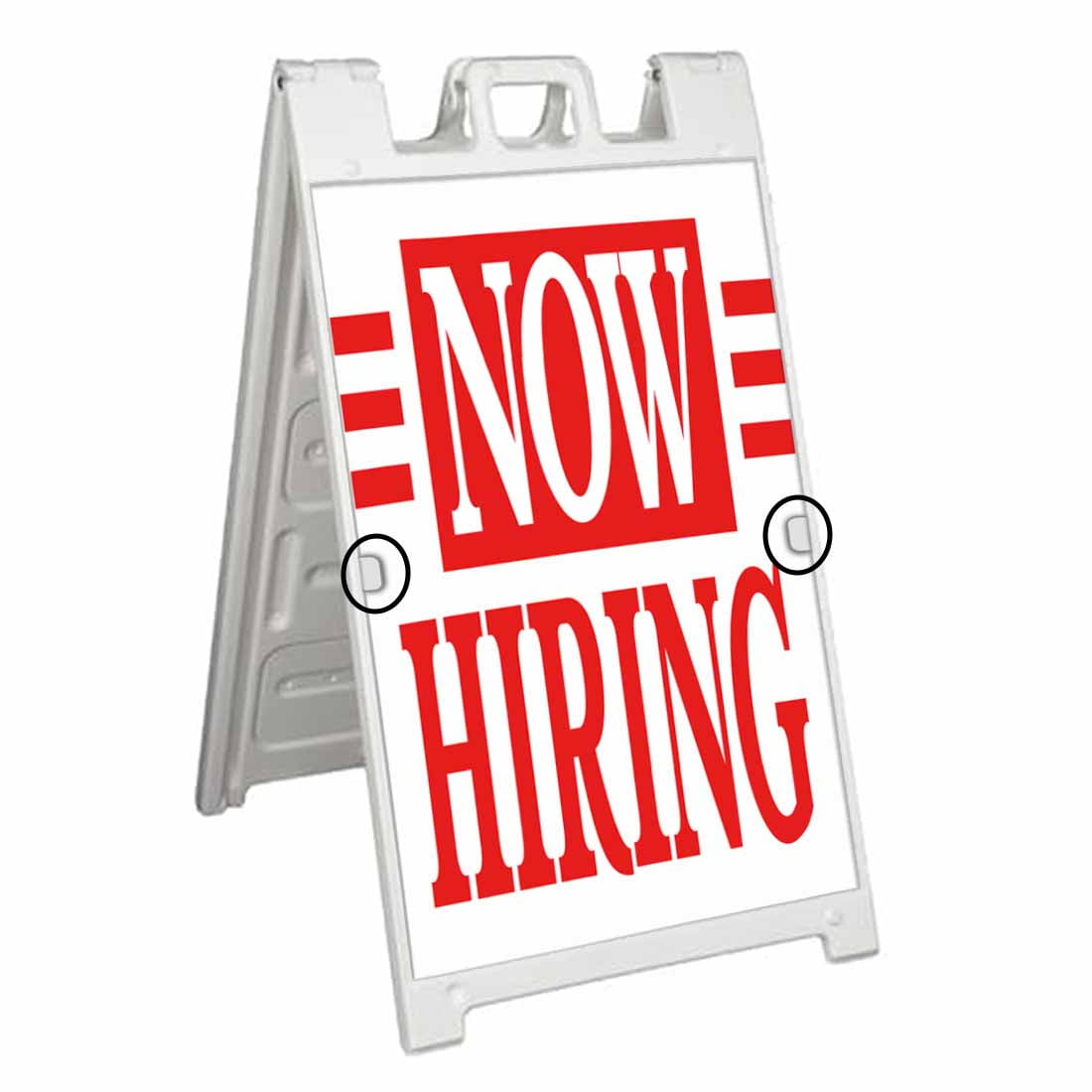 Now Hiring (24" X 36") Deluxe A-Frame Signicade, Includes 2 Removable ...