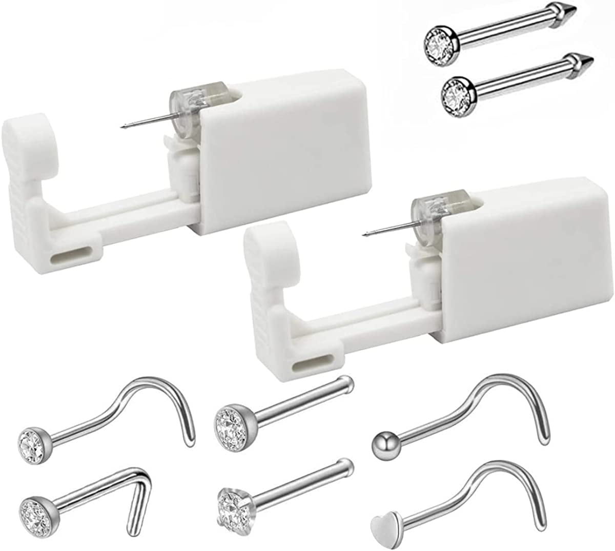 Nose Piercing Kits, Safety Disposable 20G Nose Piercing Gun with 20G ...