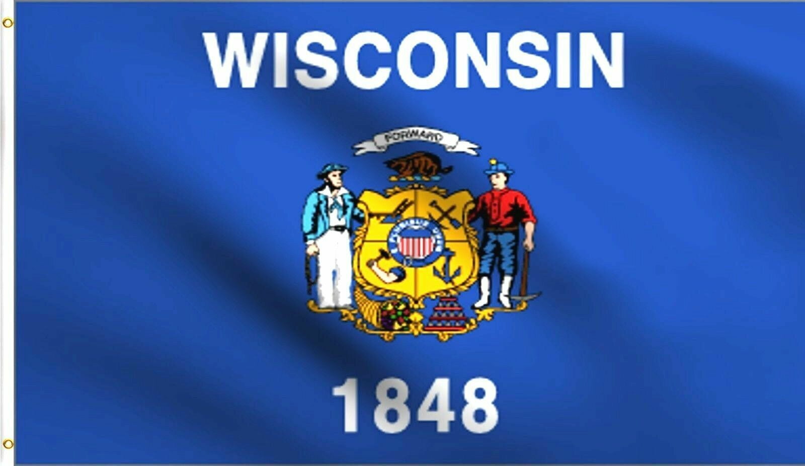 3x5 State of Wisconsin Flag 3'x5' House Banner Power Polyester grommets ...