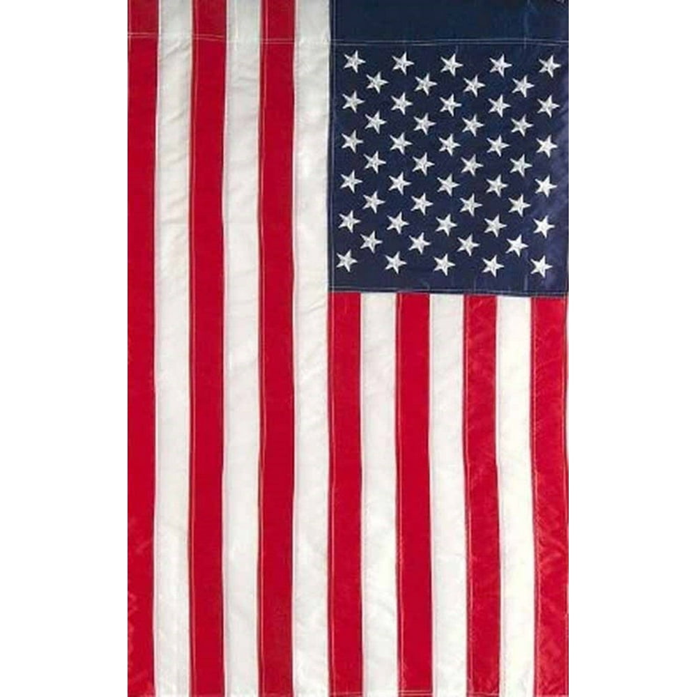G128 – 12x18 inch American Flag | Embroidered 210D with POLE SLEEVE (No ...