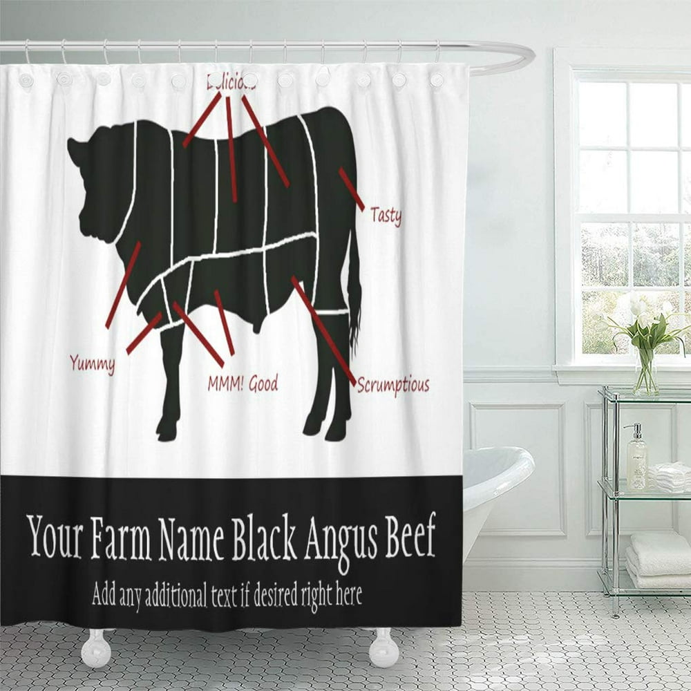 ATABIE Ranch Black Angus Beef Farm Funny Butcher Restaurant Aged Shower ...