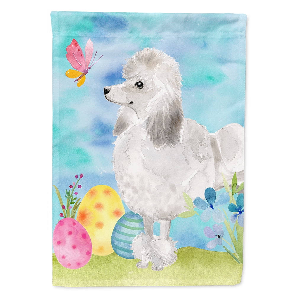 White Standard Poodle Easter Garden Flag - Walmart.com