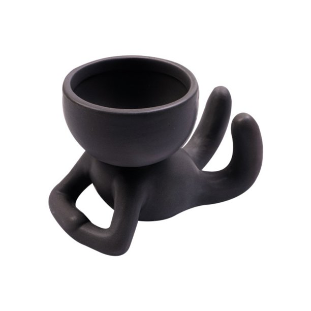 Flower Pot for Houseplants,Ceramic Plant Pot,Creative Sitting Human ...