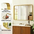 BEAUTYPEAK Bathroom Mirror 30x48 inch, Modern Round Corner Vanity Wall ...