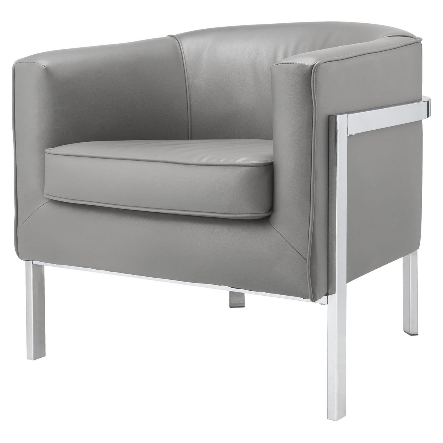 ACME Tiarnan Sloped Arm Accent Chair in Vintage Grey and Chrome ...