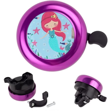 Classic Purple Mermaid Child Bike Bell Aluminum Bicycle Bell Loud Crisp ...