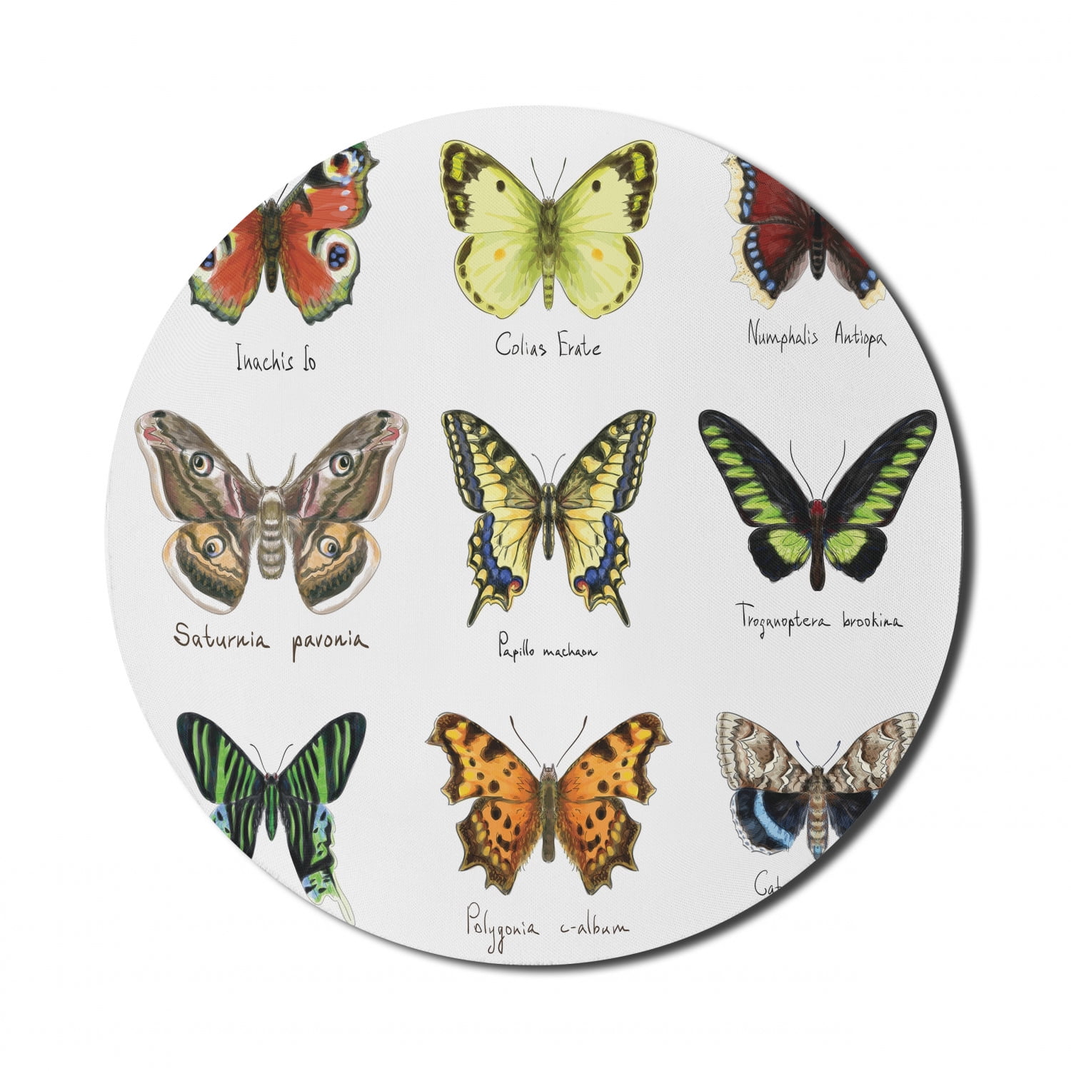 Butterfly Mouse Pad for Computers, Watercolor Style Spring Insects ...