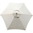 TropiShade 9 ft Teak Finish Light Wood Market Umbrella with Canvas ...