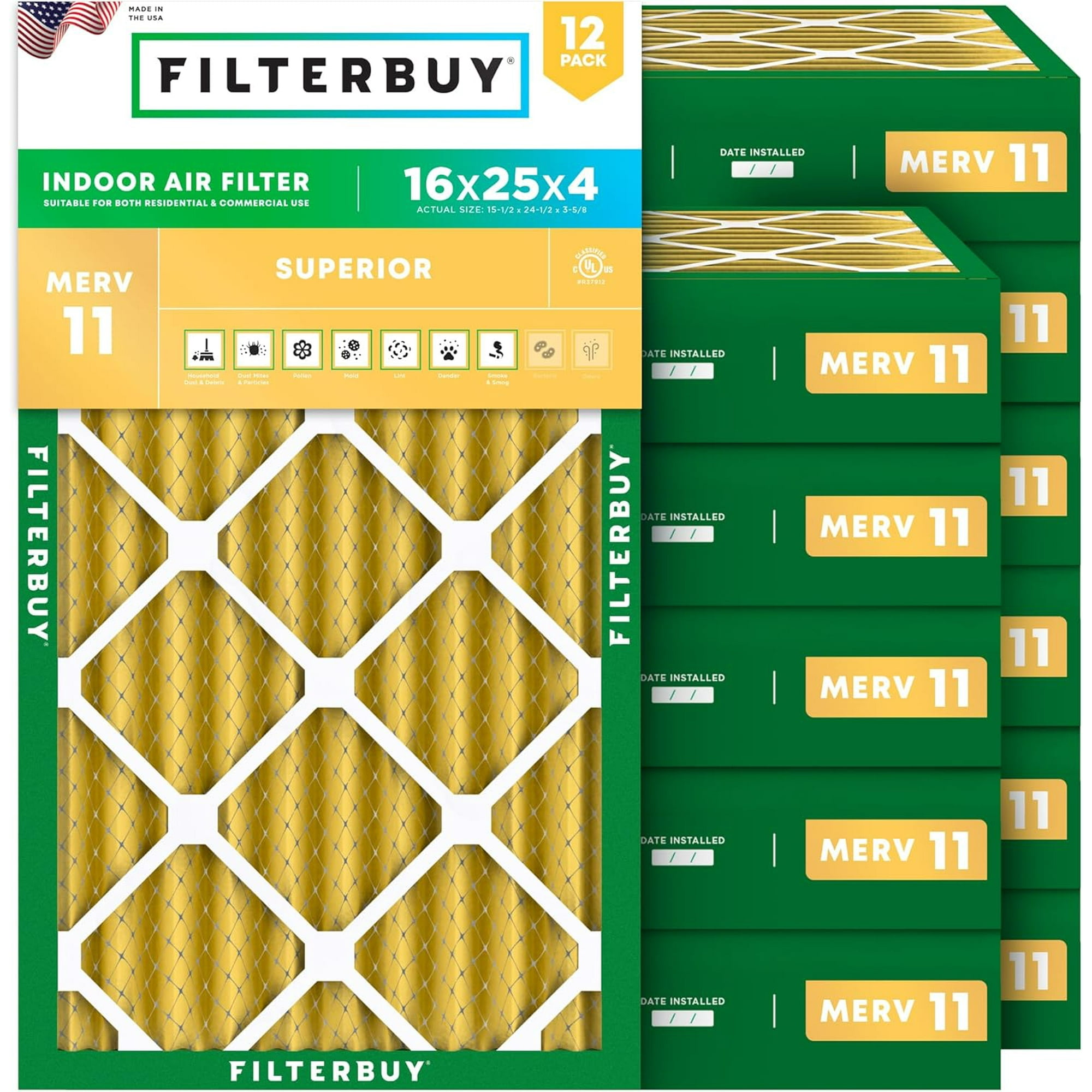 Click here for Filterbuy 16x25x4 Merv 11 (Mpr 1200) Allergen Defe... prices