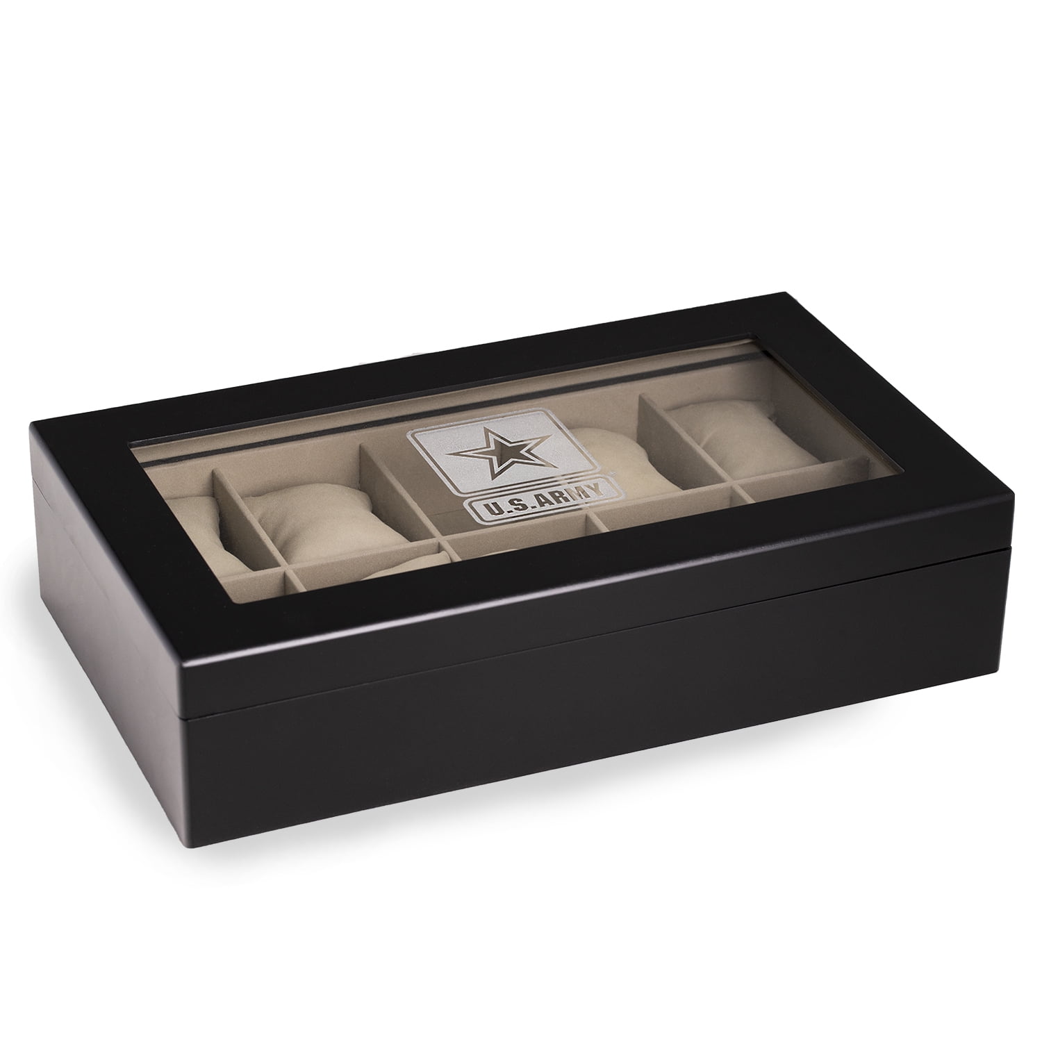 US Army Black Wood 10 Watch Case - Walmart.com
