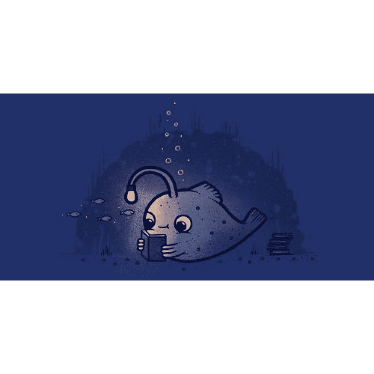 Deep Sea Fish With Light Cartoon