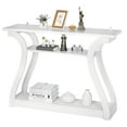 "ZENY 47"" White Simple Style Storage Console Table, 3-Tier Shelves ...