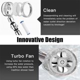 High-Pressure Shower Head Adjustable 360° Rotation Turbine Water Saving ...