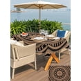 Abstract Flower Geometric Rectangle Outdoor Tablecloth with Umbrella ...