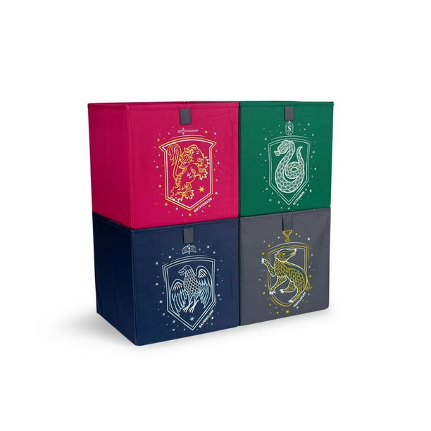 Harry Potter Hogwarts Houses 11-Inch Storage Bin Cube Organizers | Set ...
