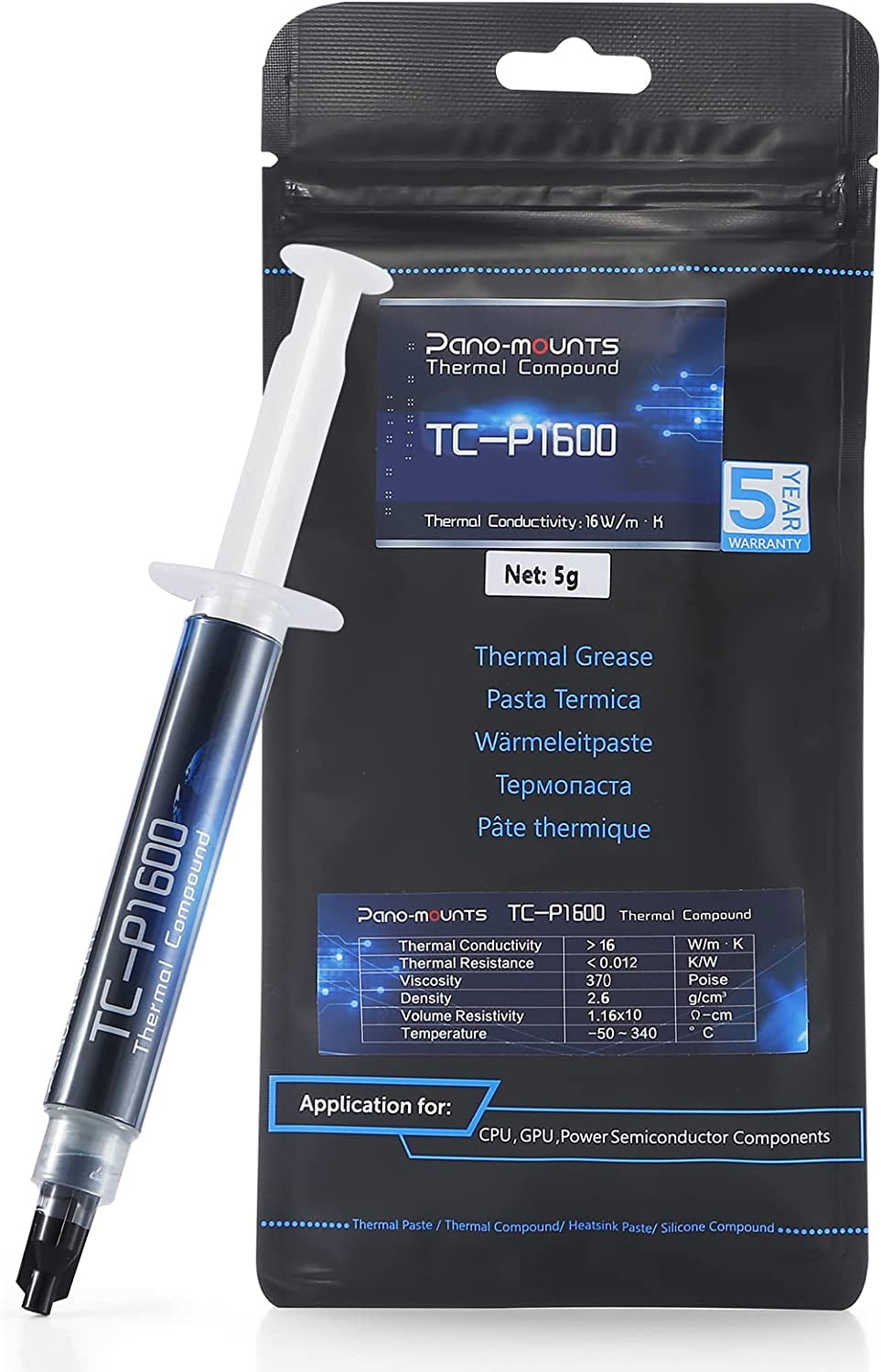 Thermal Compound Paste 16W/mK 5g High Performance CPU Compound Paste ...