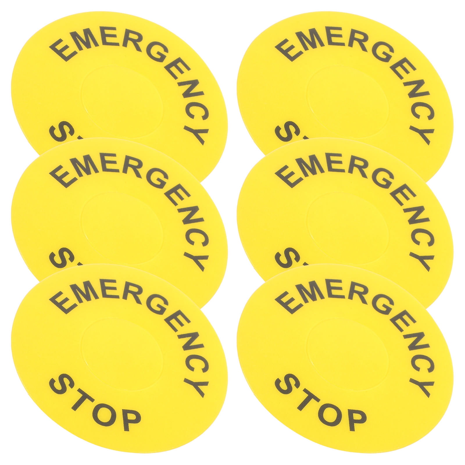 GOOHOCHY 6Pcs Emergency Stop Warning Decals Yellow PVC Push Button ...