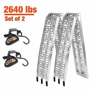 10' Aluminum 5,000 lb Car & Truck Loading Trailer Ramps with Hook Ends ...