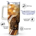 Cat Bokeh Design Stainless Steel Insulation Mug with Lid and Handle ...