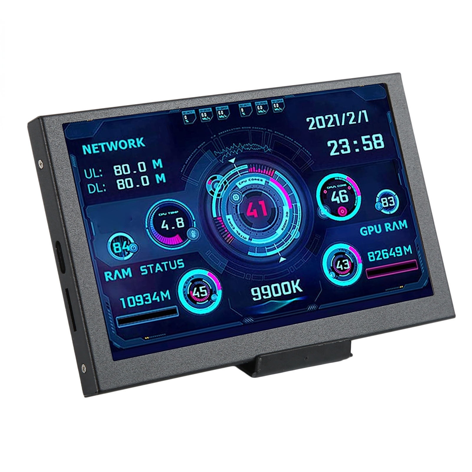 Monitor de caja Mini ITXPC, monitor de datos de CPU de PC Pantalla de ...