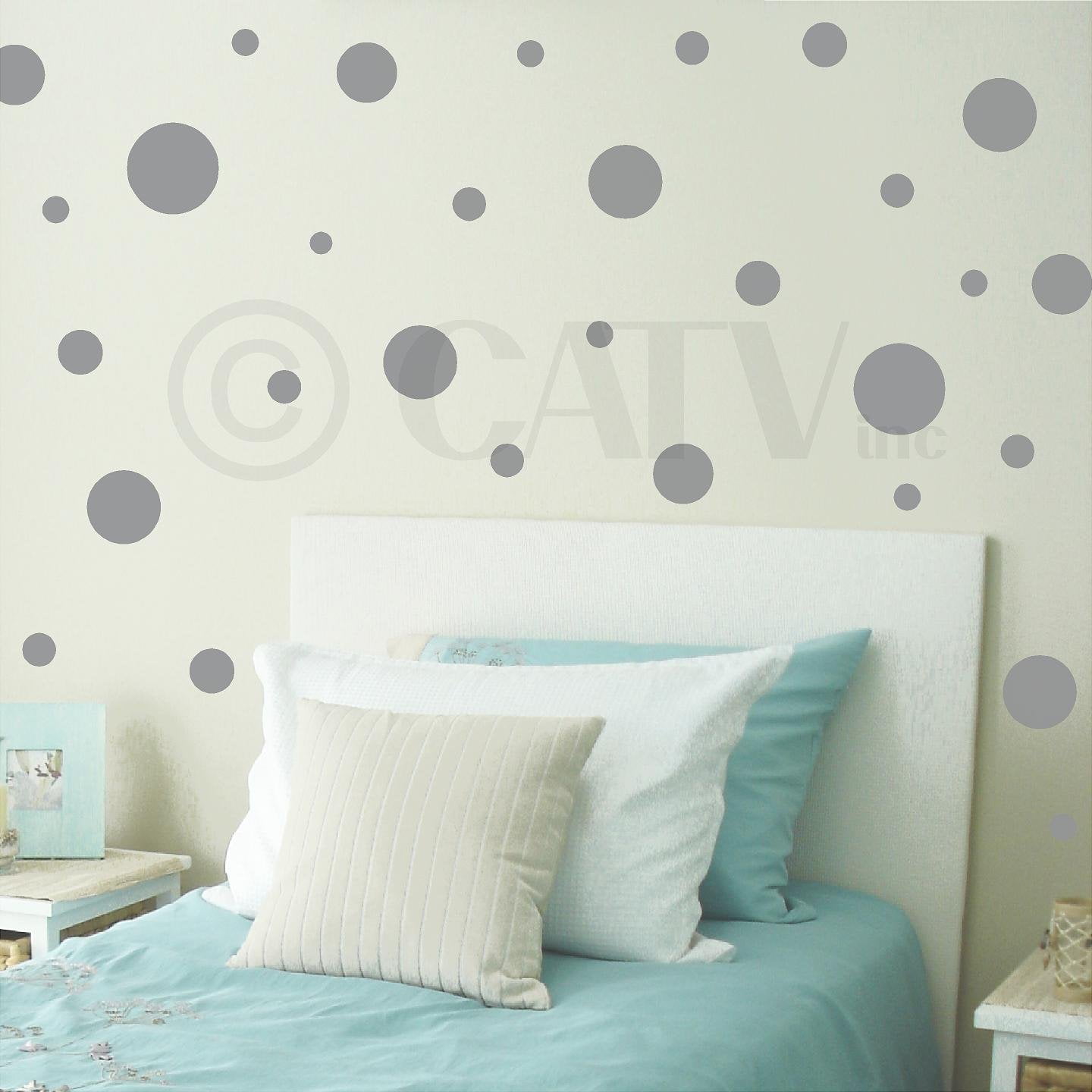 Set of 130 Polka Dots Wall Decal Dot Sticker Circle Self Adhesive ...