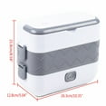2-Tier Electric Heating Lunch Box, 2L Portable Food Warmer with 4 ...