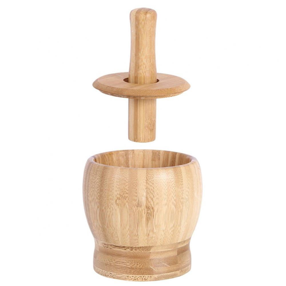 Buy Wooden Pestle and Mortar Set Wood Bamboo Molcajete Mortar and ...