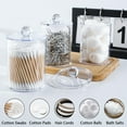 6 Qtip Holder,Canister Jar Set, Bathroom Jars with Set for Swabs, Balls ...