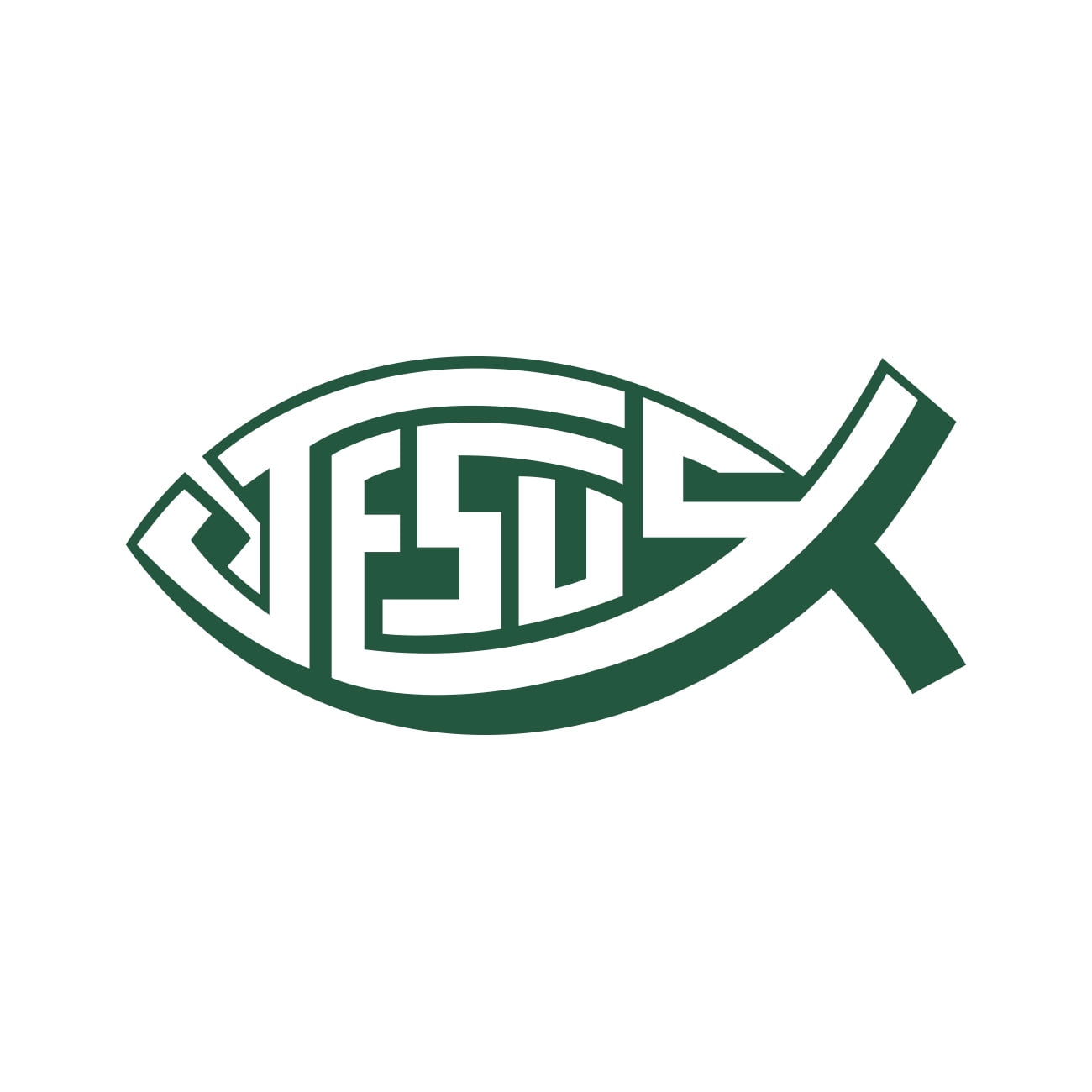 Jesus Fish Sticker Decal Die Cut - Self Adhesive Vinyl - Weatherproof ...