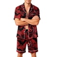 Bbyeadc Halloween Pajamas for Mens Ink-Wash Art Print Mens Summer ...