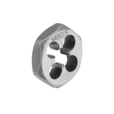 Hex Rethreading Die M6 x 0.5 Pitch Carbon Steel Metric Hexagon Taper ...