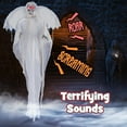 8.3 ft Halloween Standing Haunted Angel, Voice Activated Animatronic ...