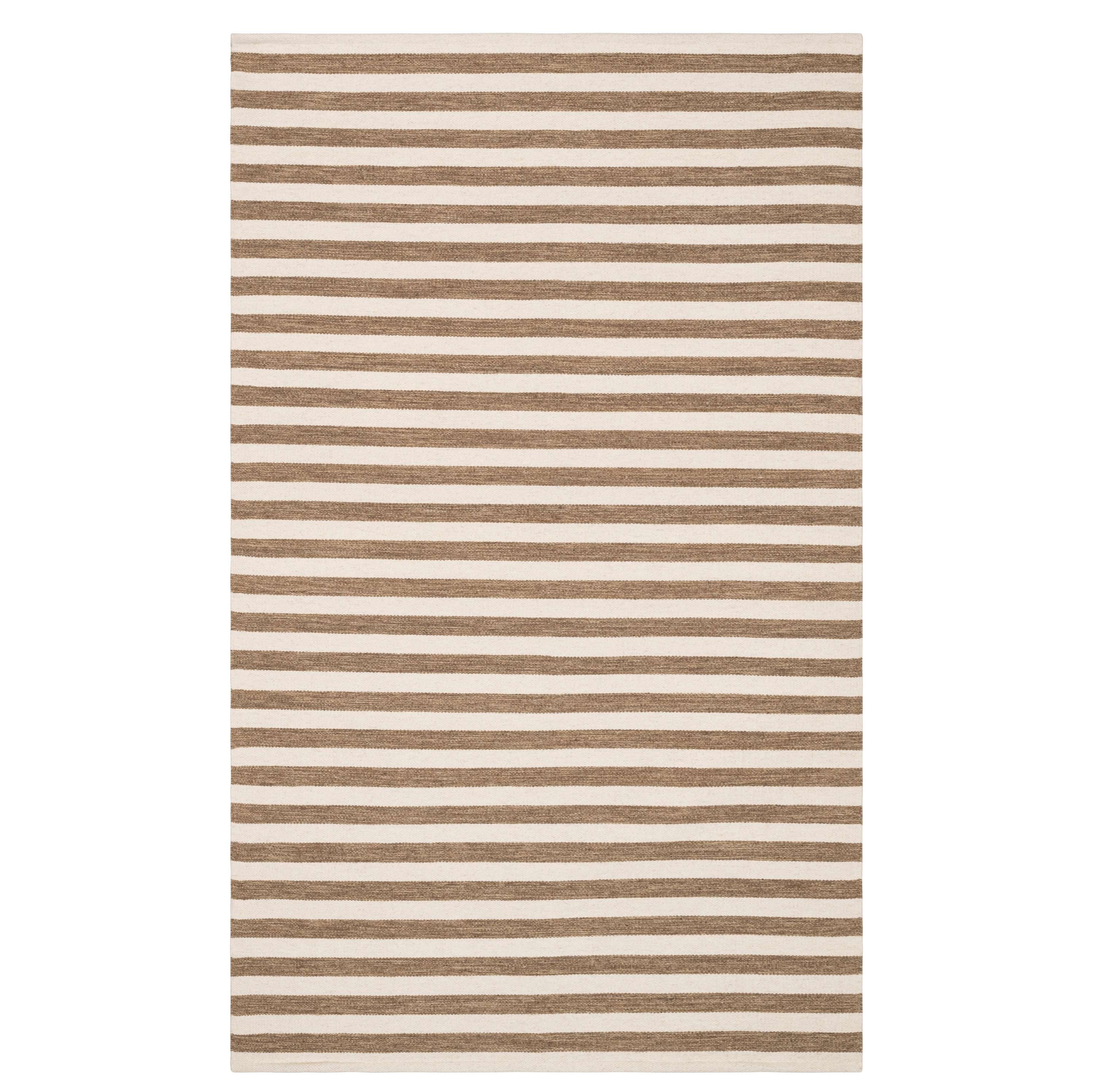 Ladder Stripe Natural/Ivory Handwoven Wool Rug, 5' x 8' - Walmart.com